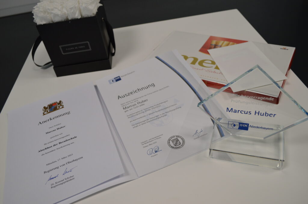 Staatspreis & IHK Auszeichnung für Prüfungsbesten 2023 – metron eging GmbH